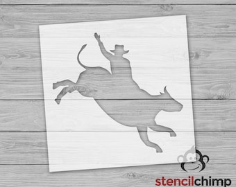 Cowboy Horse Rodeo Stencil, Reusable Cowboy Horse Rodeo Stencil, DIY ...