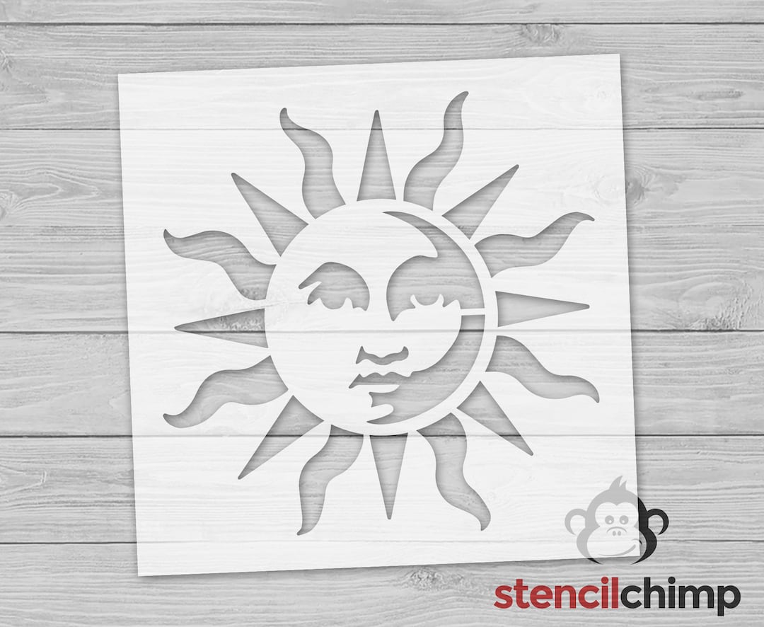 Sun Face Stencil, Sun of May Stencil, Vintage Stencil, Season Stencil ...