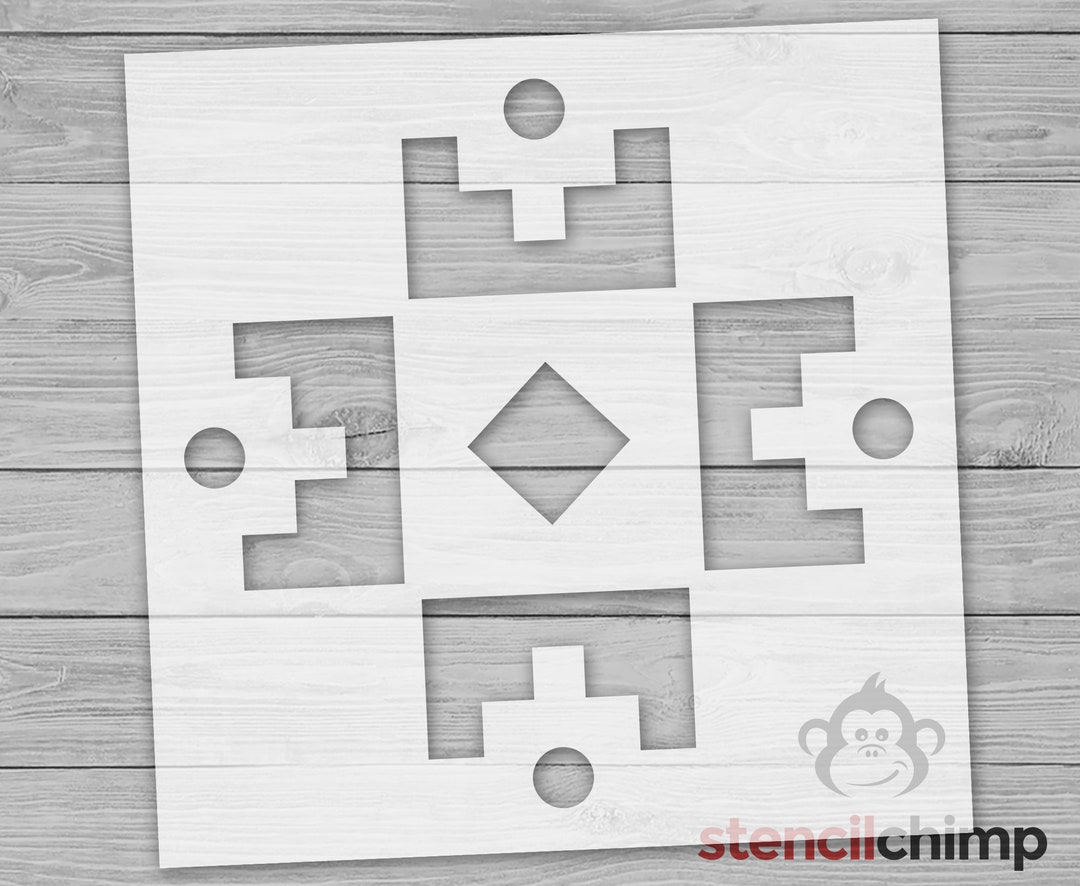 Stencil, Reusable Aztec Tile Stencil, Decorative Square Tile Stencil ...