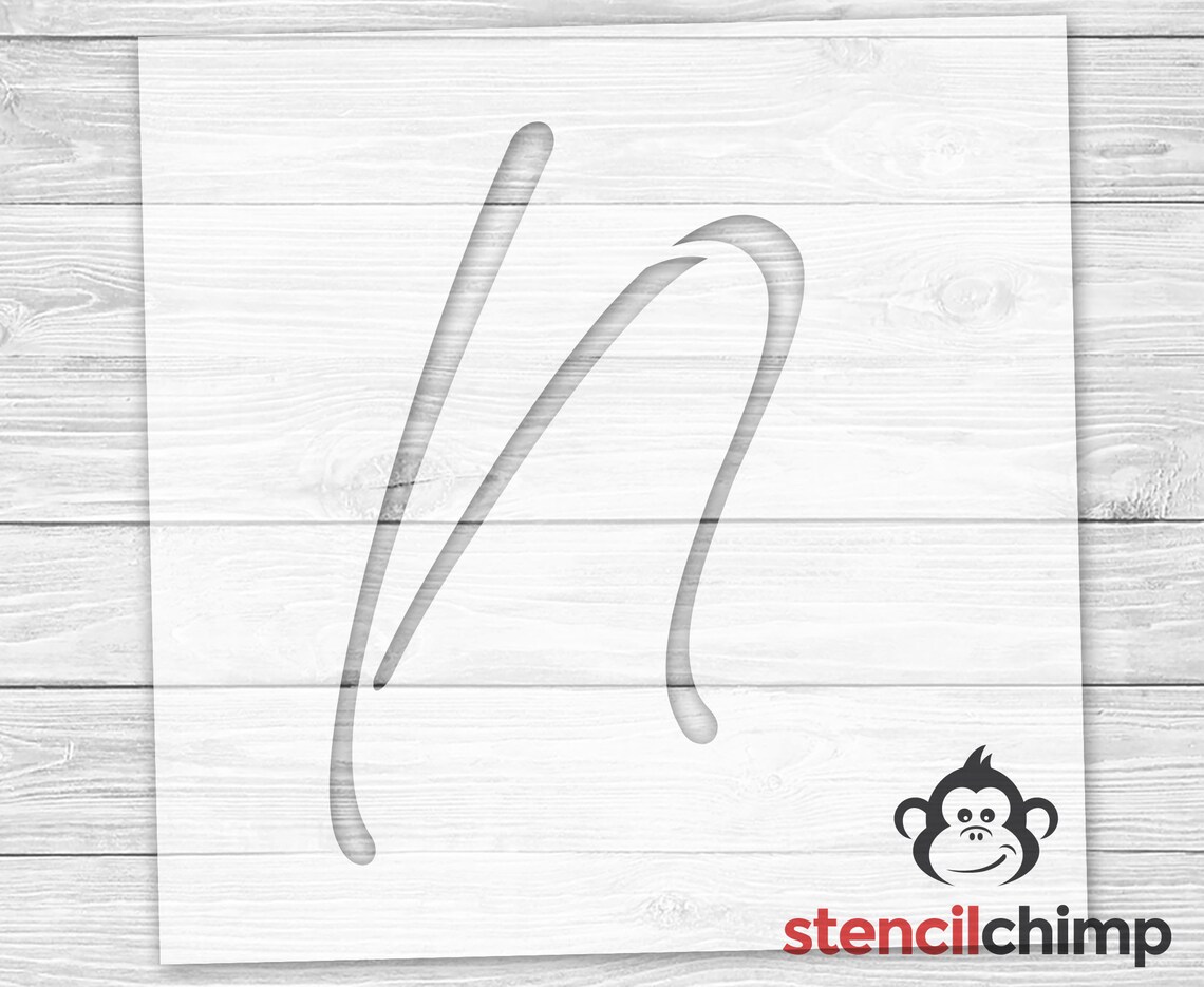 Letter N Stencil for Sign Script Letter Stencil Monogram - Etsy