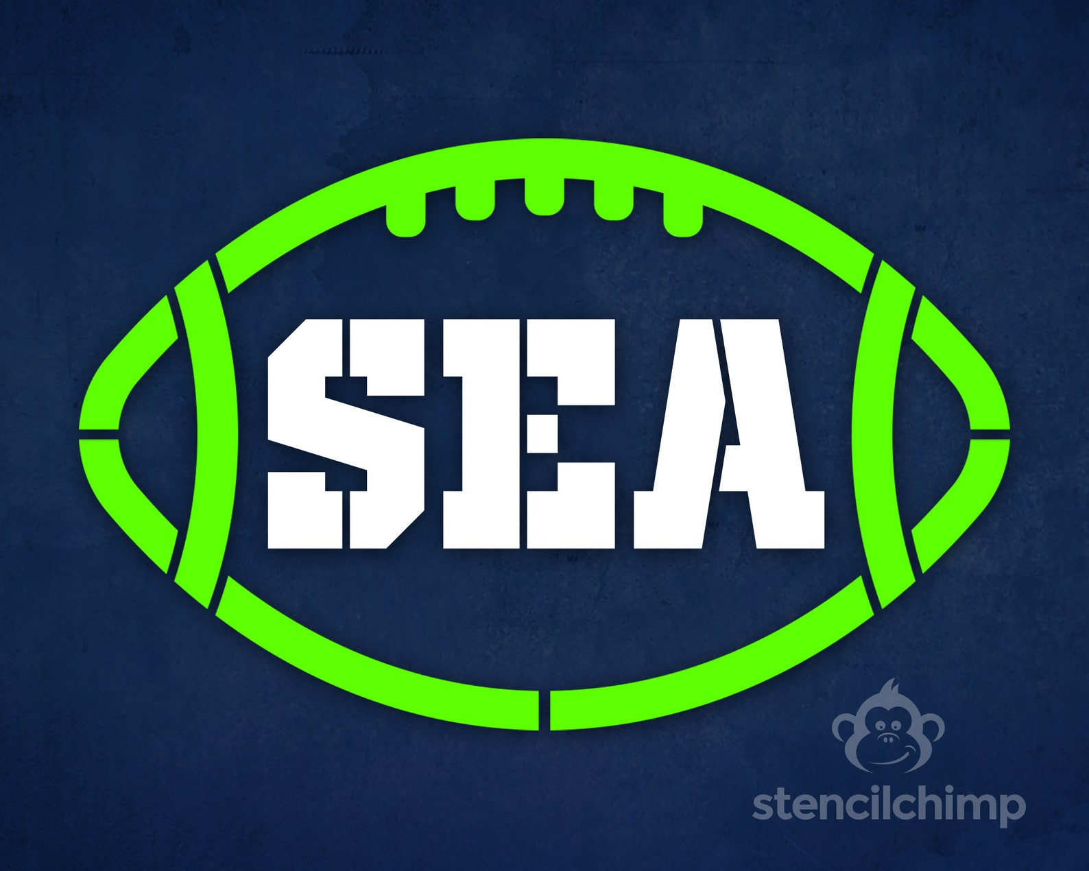 Seattle Football Stencil Washington Sports Stencil Seattle | Etsy