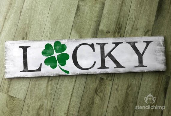 Lucky Stencil St. Patrick's Day Stencil Shamrock - Etsy