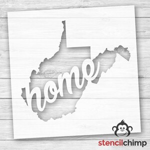 West Virginia Home Stencil | WV State Stencil | West Virginia Stencil ...