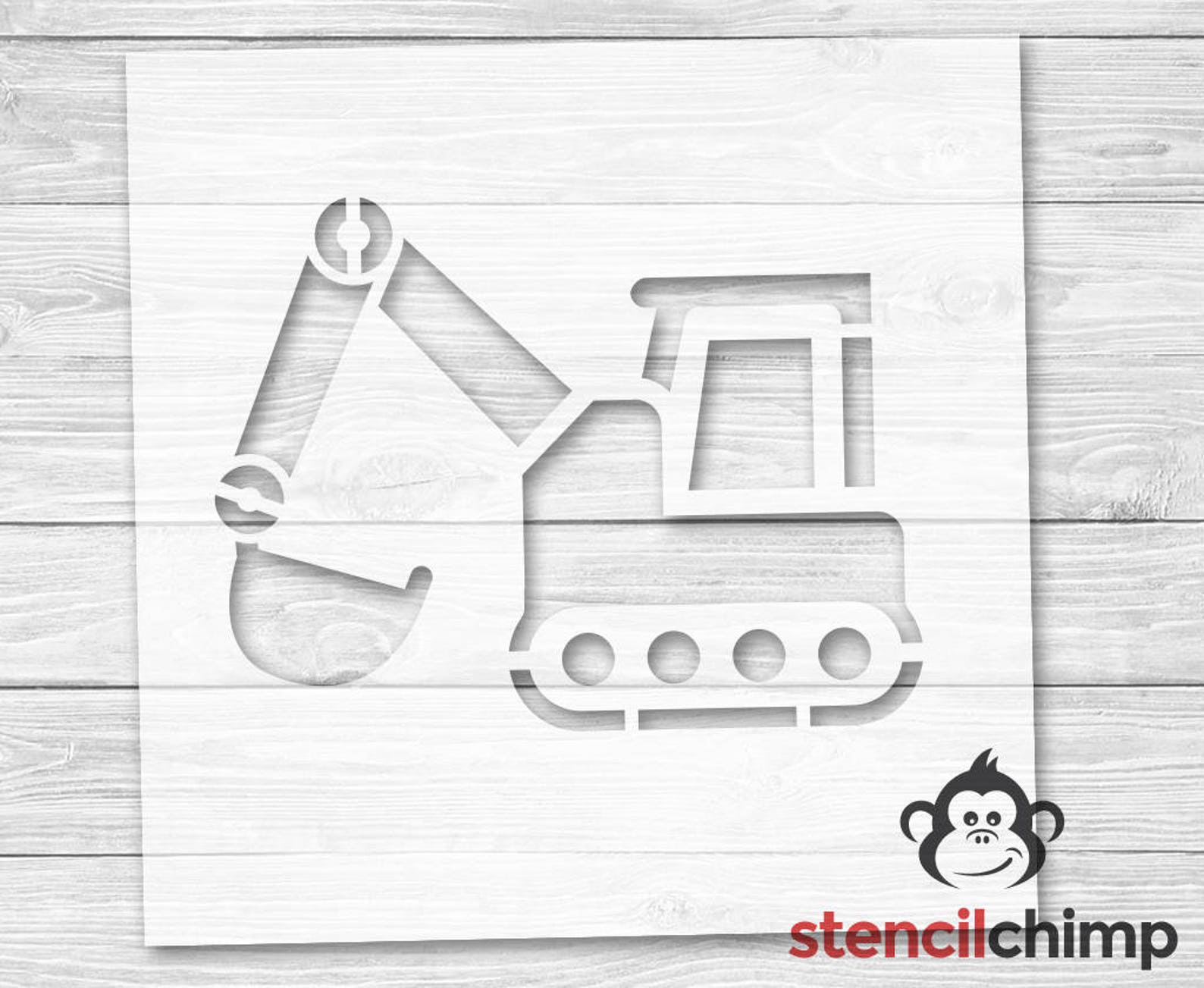Excavator Stencil Construction Vehicle Stencil Play Room | Etsy
