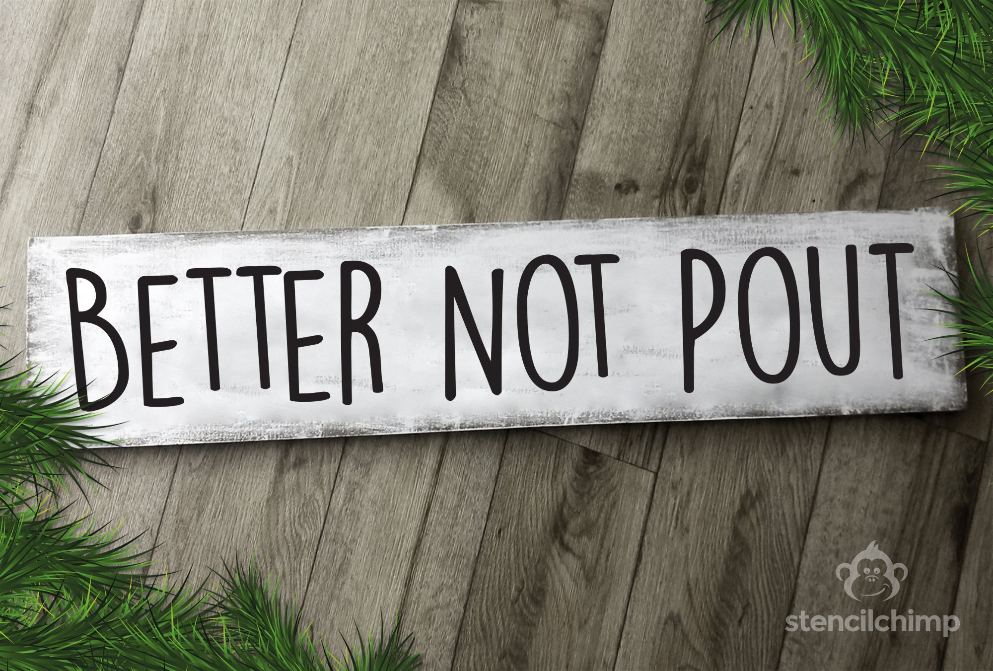 Better Not Pout Stencil Cute Christmas Stencil Rae Dunn | Etsy