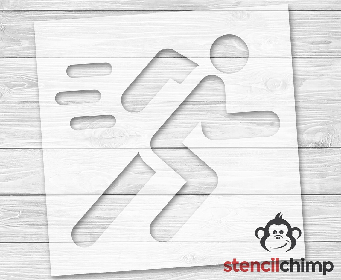 Running Man Sign Stencil for Sign | Track & Field Stencil | Parking Lot ...