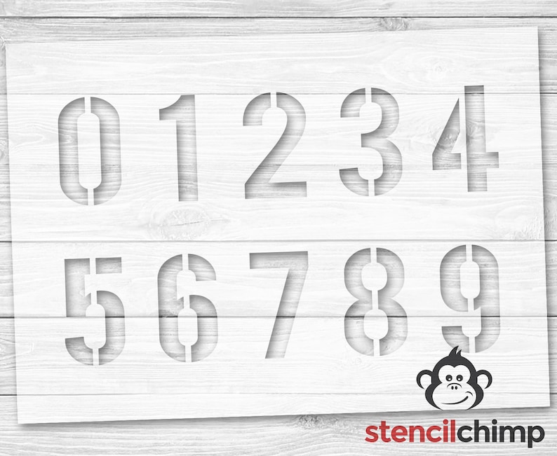 Sans Serif Numbers Stencil Mailbox Number Stencil 0 1 2 | Etsy