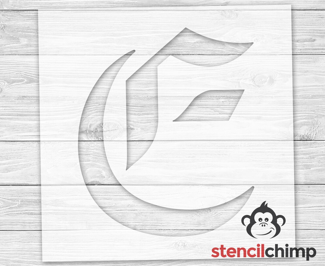 Letter E Stencil for Sign, Gothic Letter Stencil, Monogram Letter ...