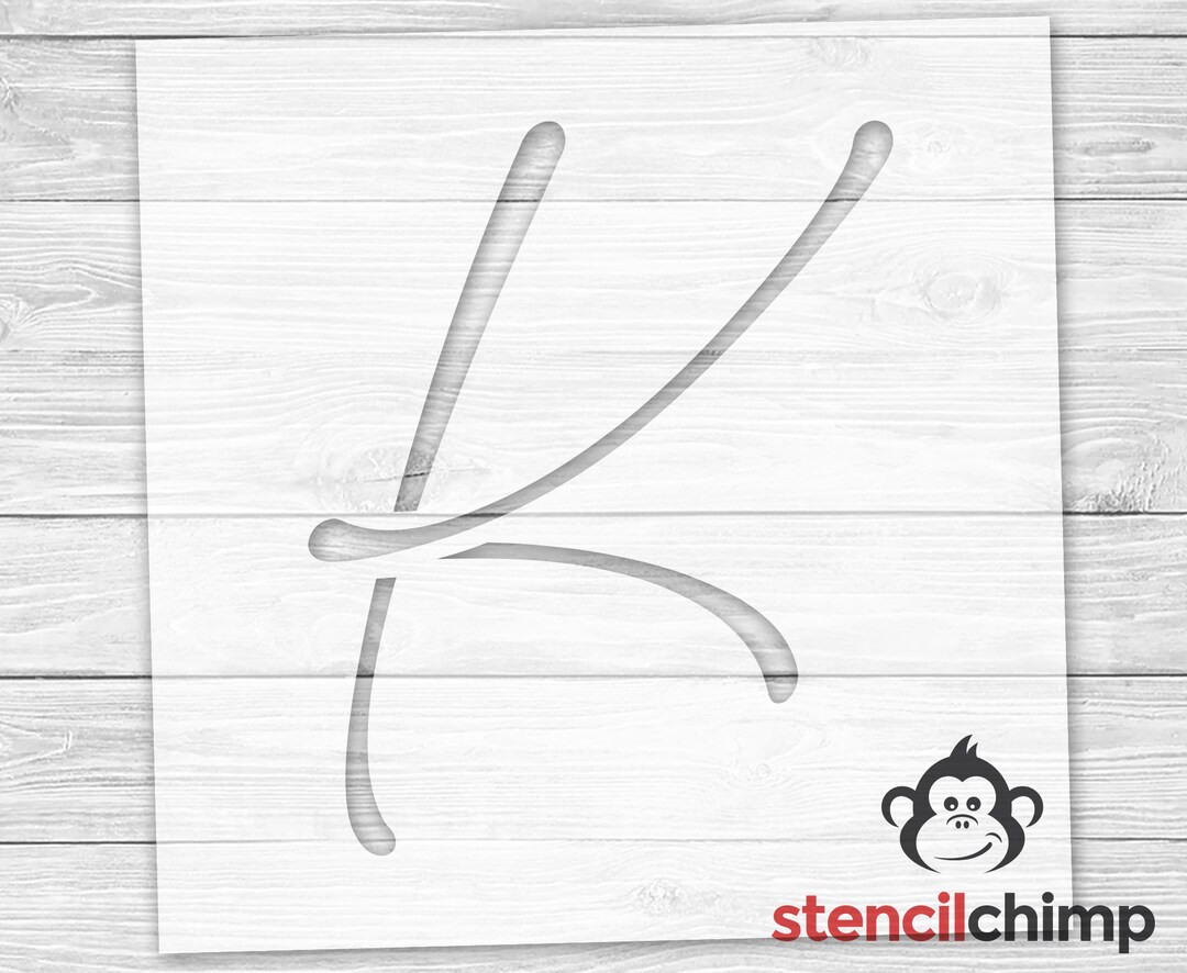 Letter K Stencil for Sign, Script Letter Stencil, Monogram Letter ...