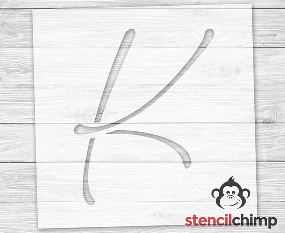 Letter K Stencil for Sign Script Letter Stencil Monogram | Etsy