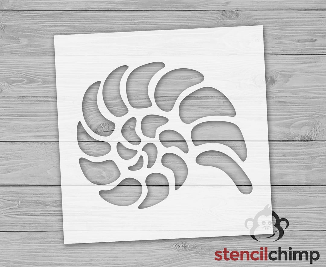 Nautilus Shell Stencil, Beach Shell, Aquarium Stencil, Ocean Stencil ...