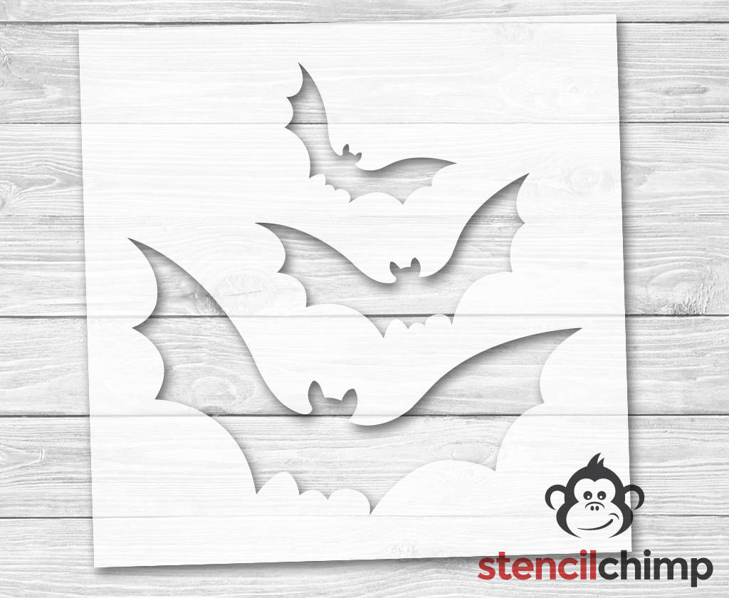 Bat Stencil Halloween Decor Set of Bats Vampire Stencils | Etsy