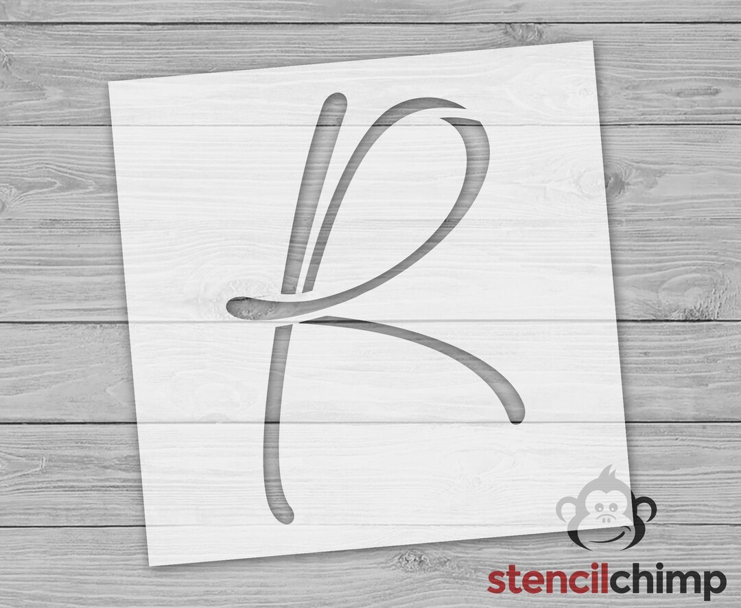 Letter R Stencil for Sign, Script Letter Stencil, Monogram Letter ...