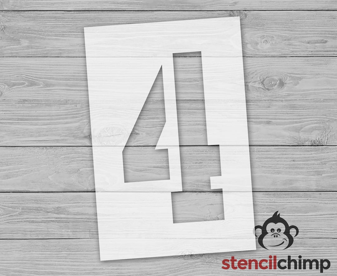 Sports Number 4 Stencil for Yard Painting, Jersey Number, House Number ...