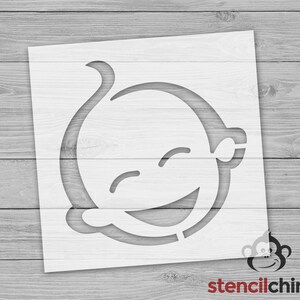 Cute Baby Stencil for Baby Shower Decorations, Cartoon Happy Baby Face ...