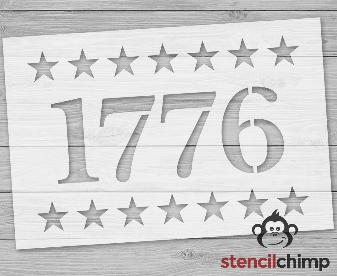 Stencil, 1776 Stencil, Patriotic 1776 With Stars Stencil, 4th of July ...