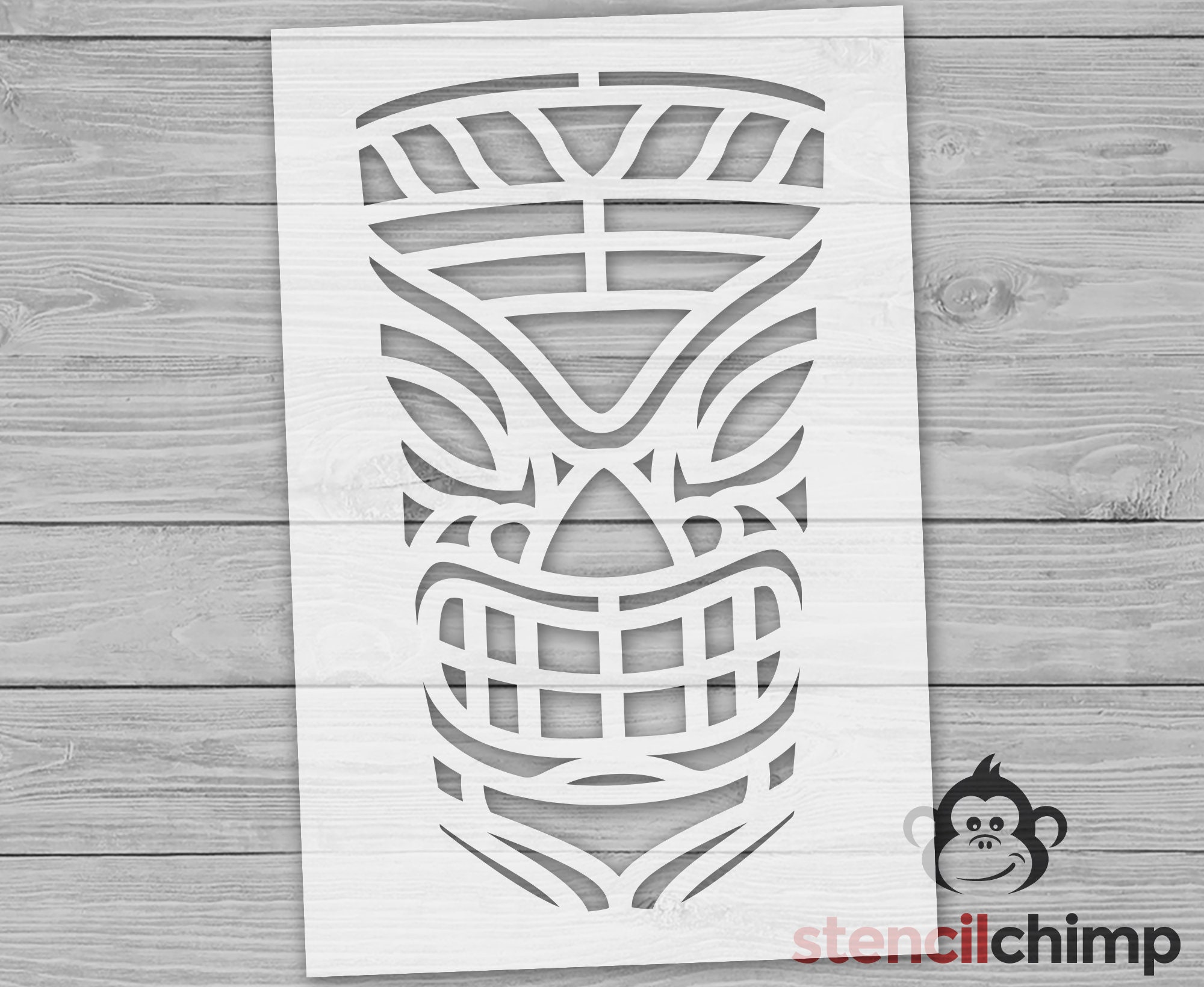 Tiki Mask Outline