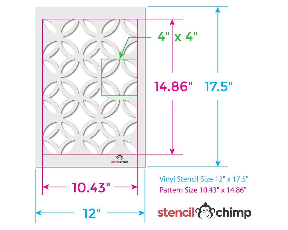 Geometric Circle Stencil Repeating Pattern Wall Stencil | Etsy