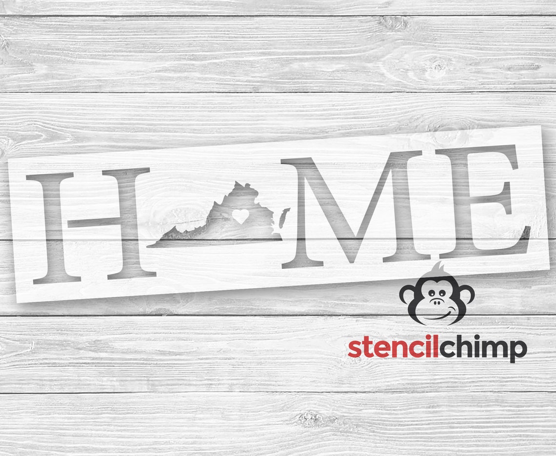 Stencil, Virginia Stencil, Virginia Home State Stencil, Horizontal DIY ...