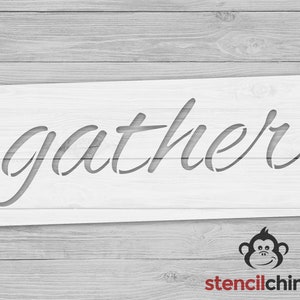 Gather Stencil for Farmhouse Decor | Script Stencil for Painting | DIY ...