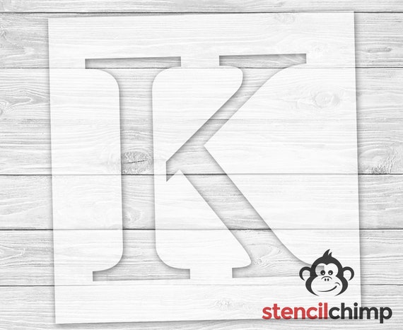 Letter K Stencil for Sign Serif Letter Stencil Monogram - Etsy