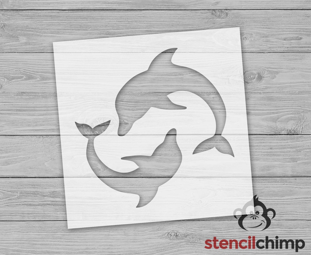 Dolphin Circle Stencil | Beach Stencil | Summer Stencil | Dolphin ...