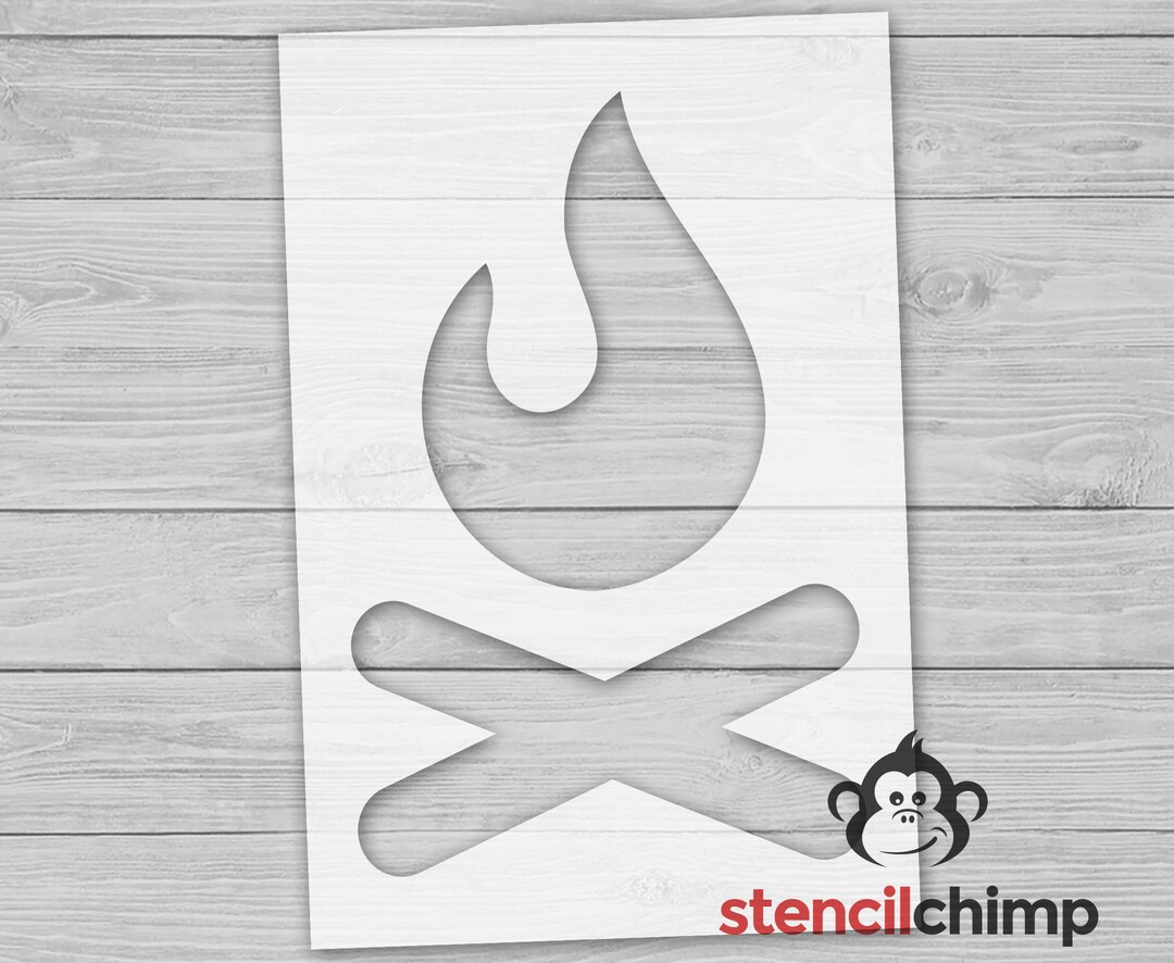Stencil, Campfire Stencil, Camping Stencil, Fire Stencil for Wood Sign ...