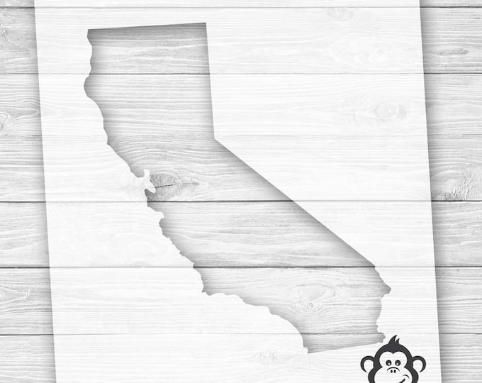 Stencil, California State Outline Stencil California Stencil Cali State ...