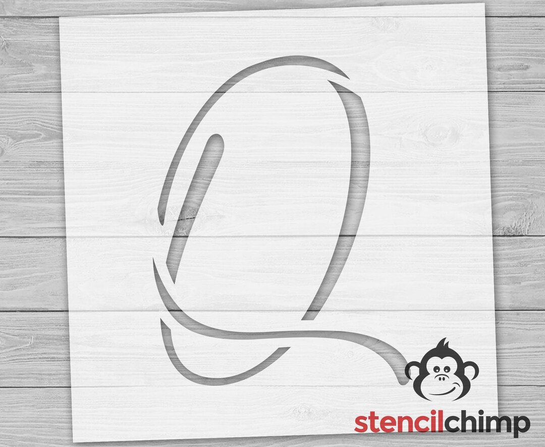 Letter Q Stencil for Sign, Script Letter Stencil, Monogram Letter ...