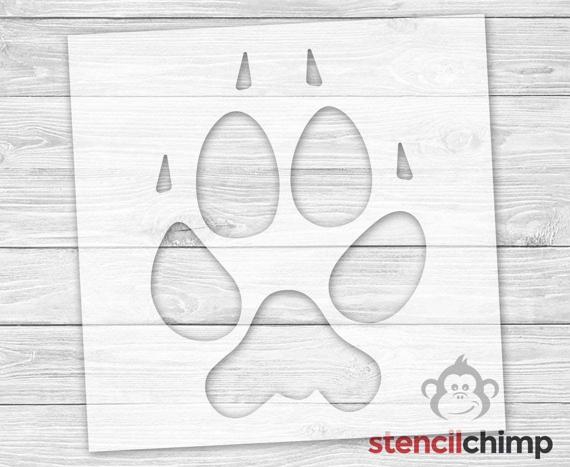 Coyote Paw Print Stencil Animal Paw Stencil Coyote Stencil | Etsy