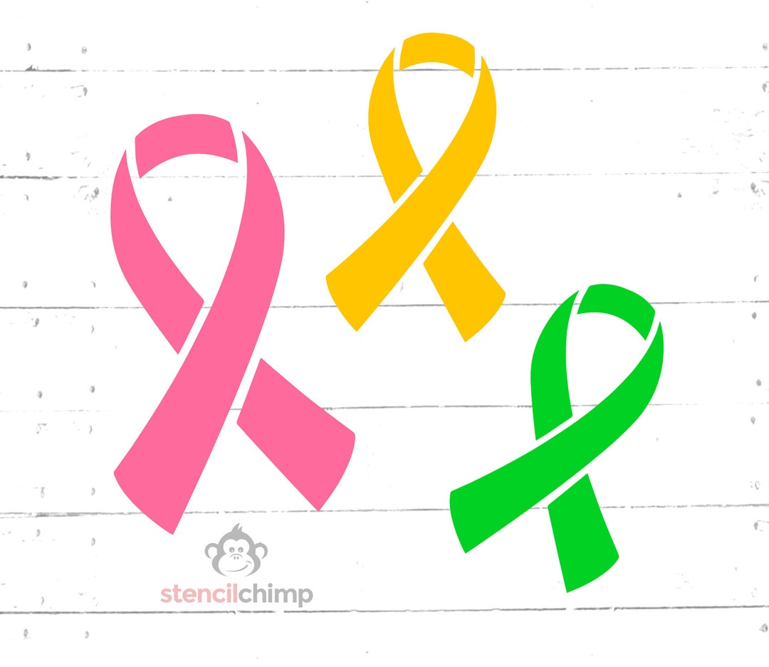 Cancer Ribbon Stencil | Breast Cancer Awareness Stencil | Childhood ...