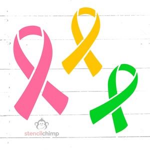 Cancer Ribbon Stencil | Breast Cancer Awareness Stencil | Childhood ...