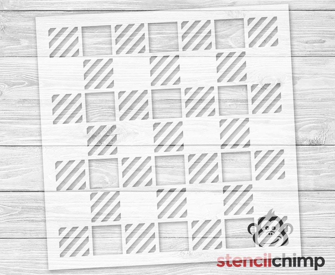 Buffalo Plaid Stencil | Buffalo Check Pattern Stencil for Home Decor ...