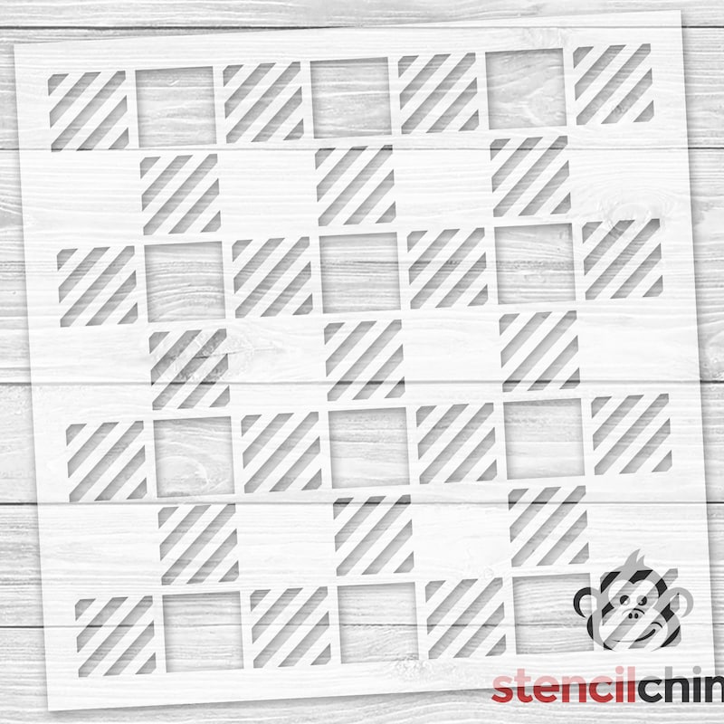 Buffalo Check Stencil - Etsy