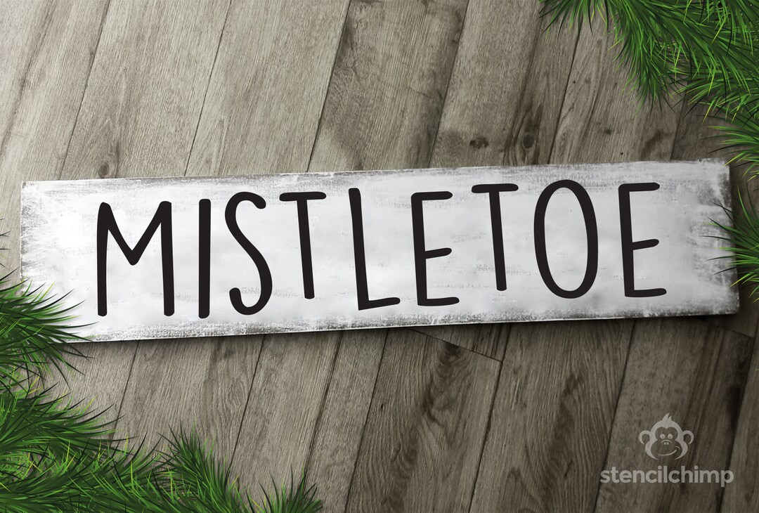 Mistletoe Stencil | Cute Christmas Stencil | Rae Dunn Stencil ...