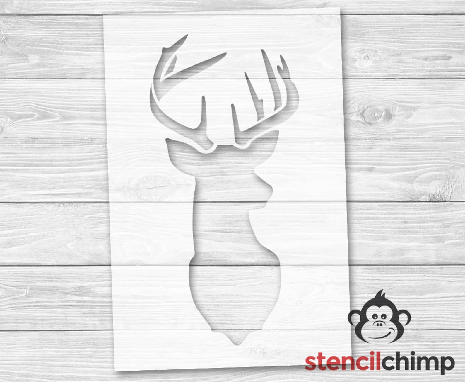 Deer Head Stencil | Hunting Stencil | Buck Head Stencil | Deer Stencil ...