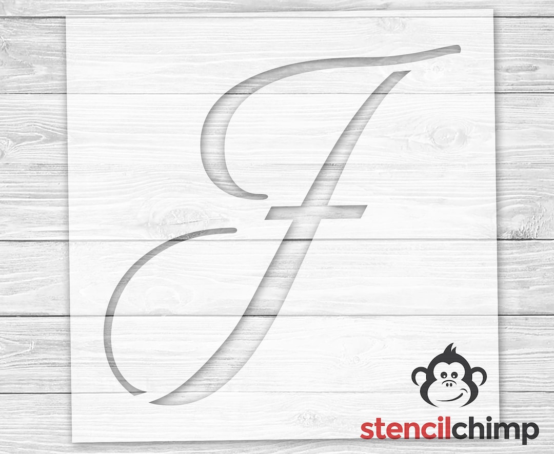 Letter F Stencil for Sign, Script Letter Stencil, Monogram Letter ...