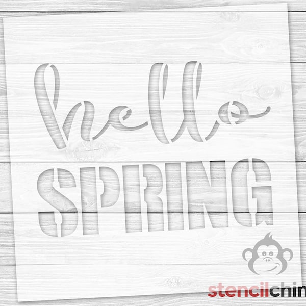 Hello Stencil - Etsy