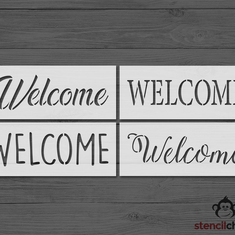 Welcome Stencil - Etsy