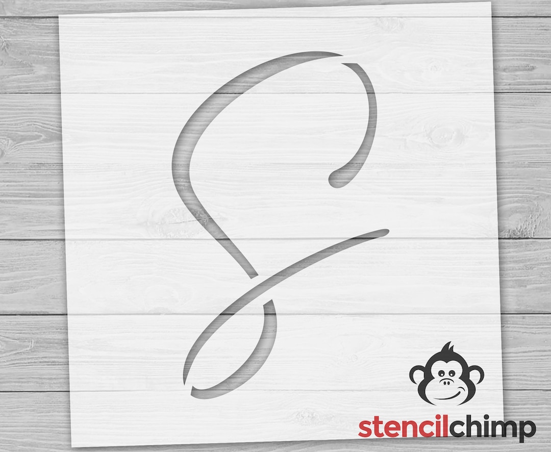 Letter S Stencil for Sign, Script Letter Stencil, Monogram Letter ...