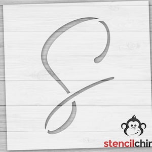 Letter S Stencil for Sign, Script Letter Stencil, Monogram Letter ...