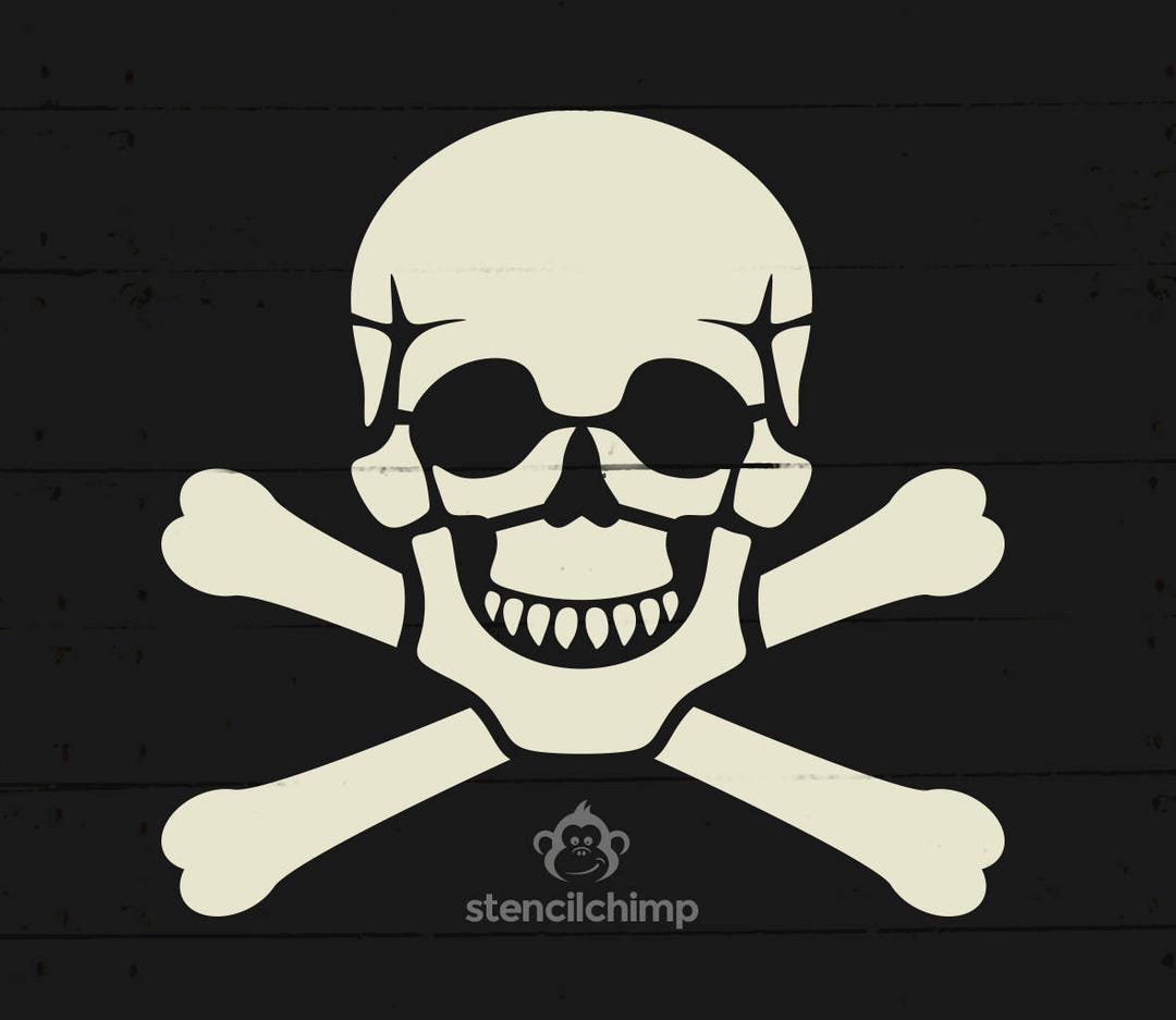 Skull & Crossbones Stencil | Halloween Stencil | Halloween Decor | Fall ...