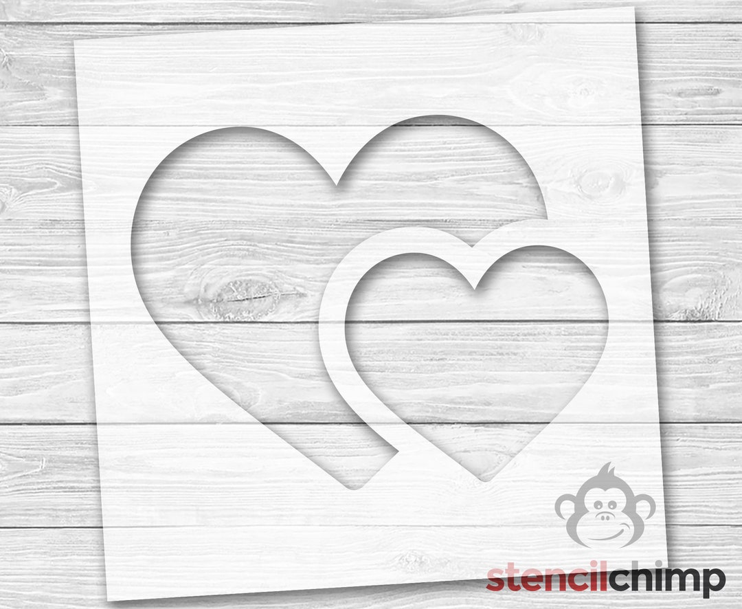 Hearts Stencil | Valentines Stencil | Romance Stencil | Heart Shape ...