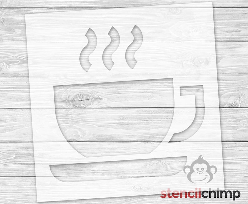 Coffee Cup Stencil Coffee Stencil Coffee Mug Stencil | Etsy