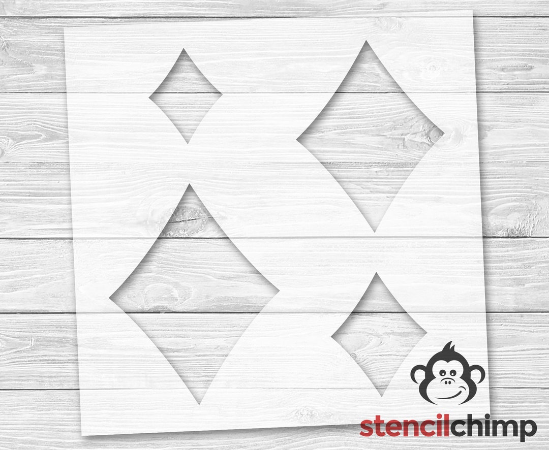 Diamond Playing Card Stencil | 4 Sizes Diamonds Stencil Sheet | Various ...