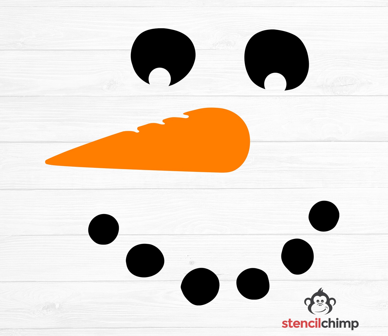 Snowman Face Stencil | Christmas Stencil | Winter Stencil | Happy ...