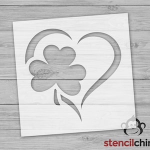 Hand Painted Heart Stencil With a Clover Shape - Perfect for Wood Signs ...