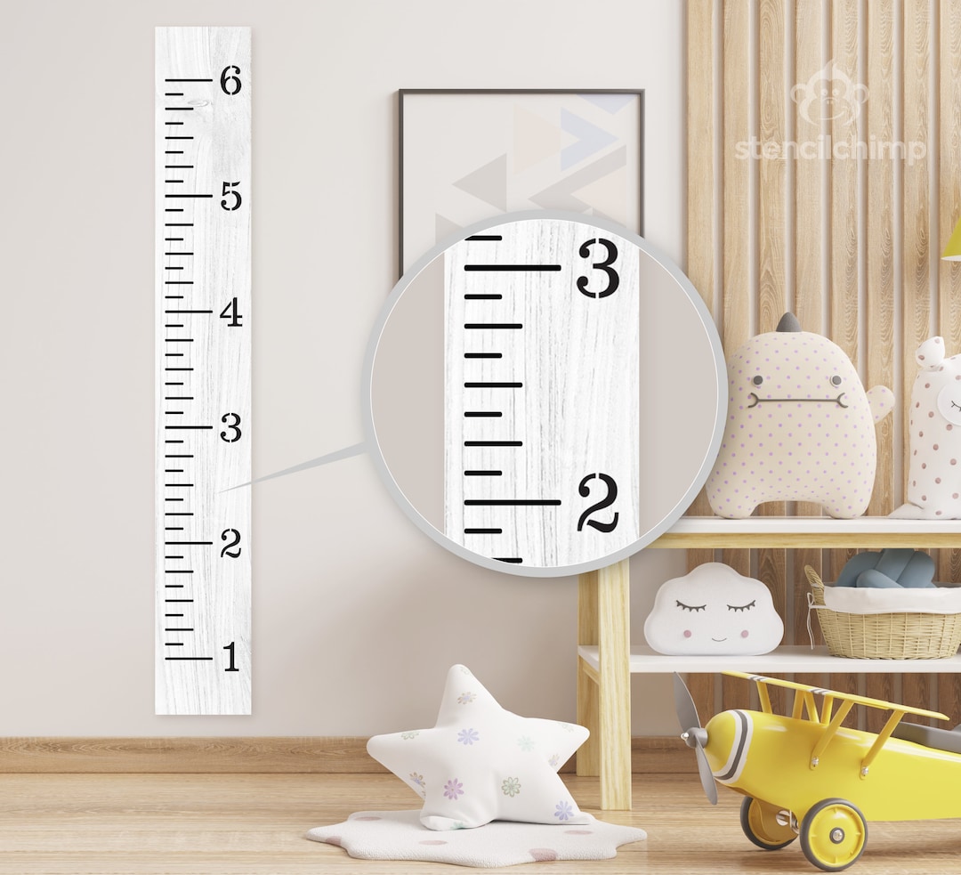 Kids Growth Chart Stencil Kit, DIY Height Ruler Stencil for Wood Sign ...