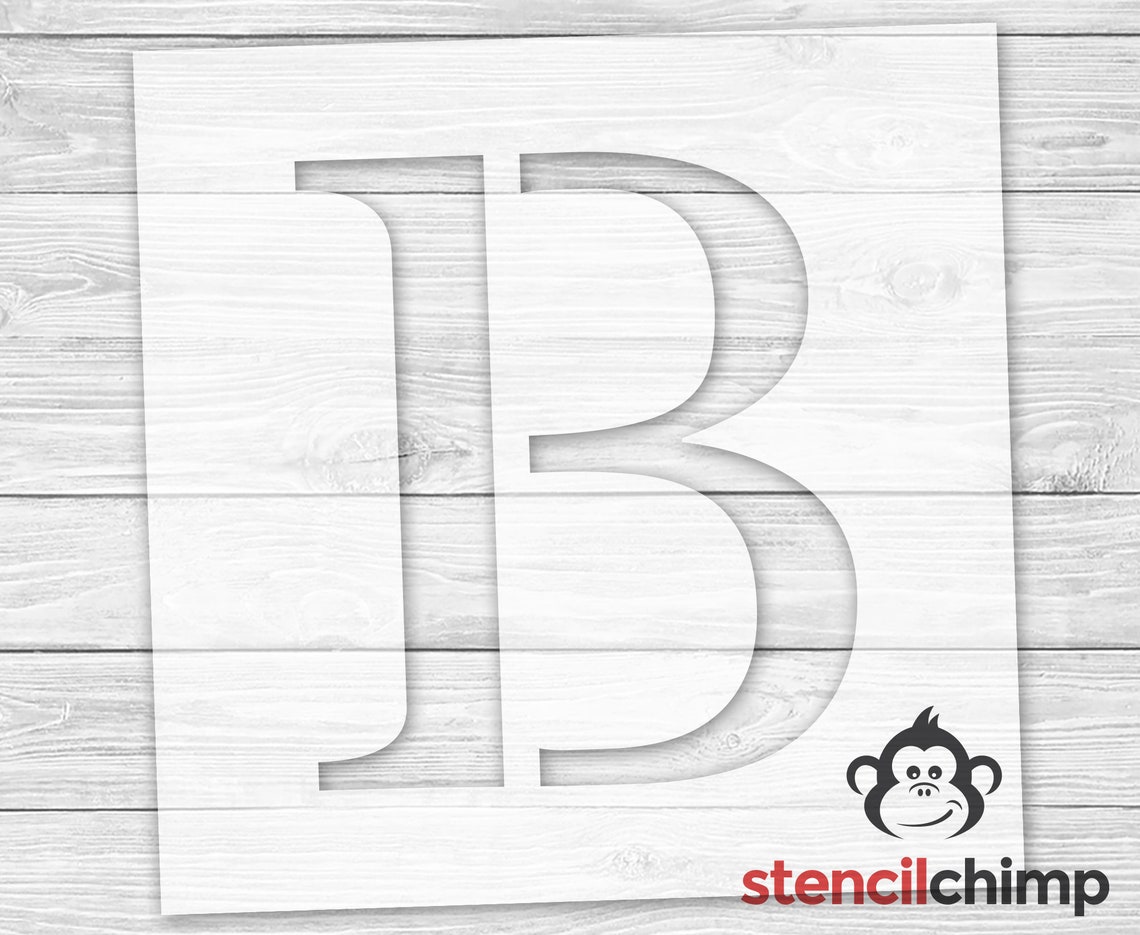 Letter B Stencil for Sign Serif Letter Stencil Monogram - Etsy