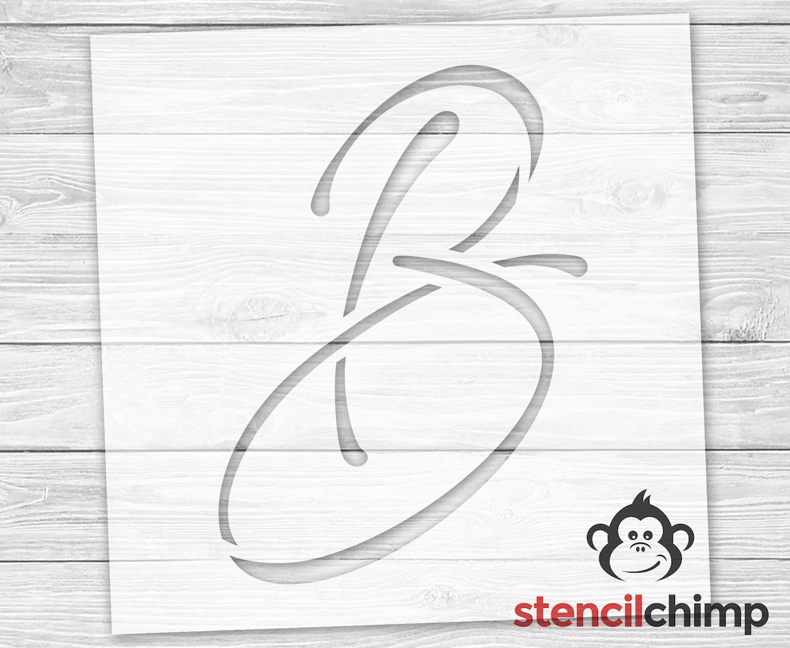 Letter B Stencil for Sign Script Letter Stencil Monogram - Etsy